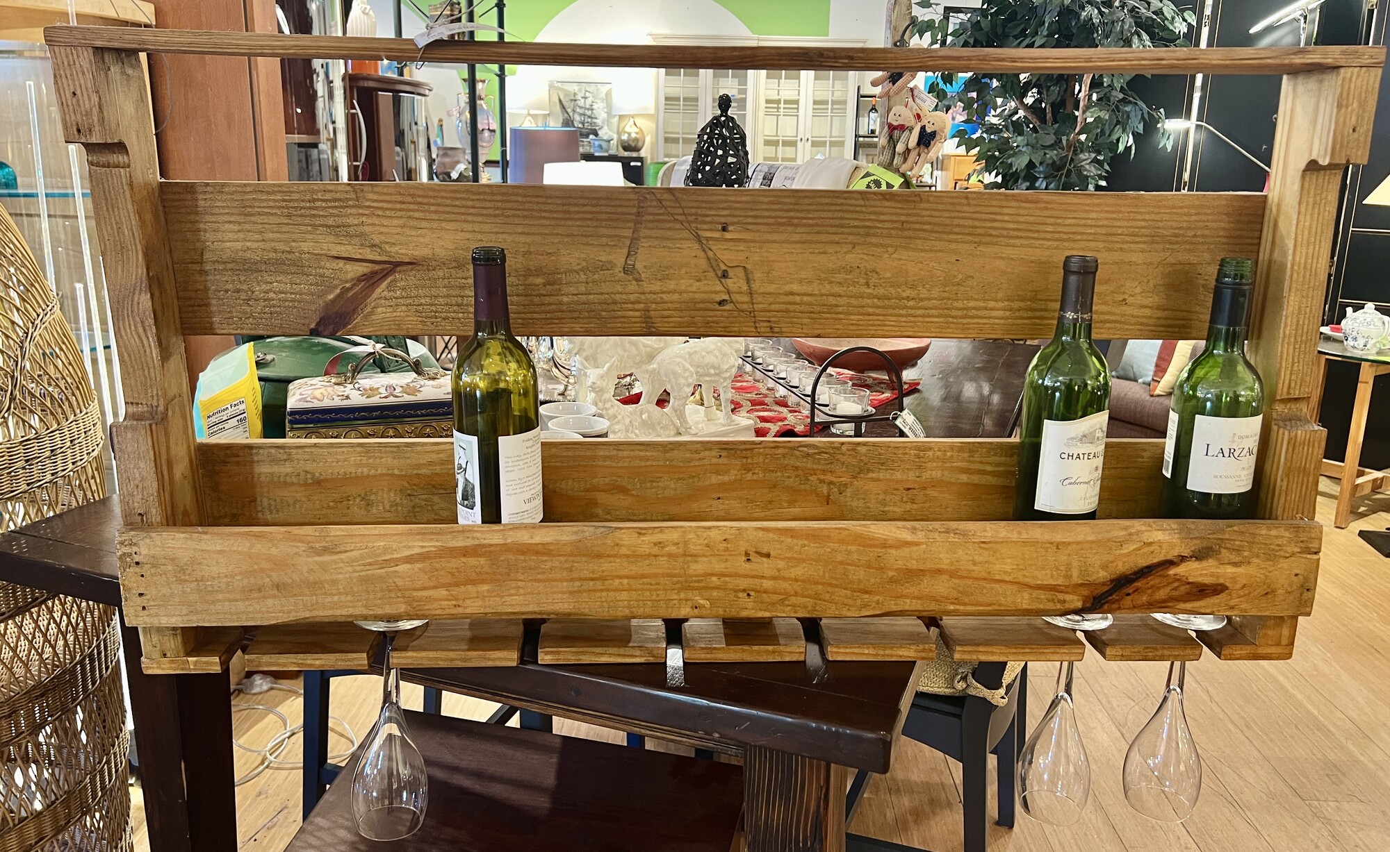 Wine & Glass Wall Rack | Greenwood Thrift Shop & Consignment Gallery