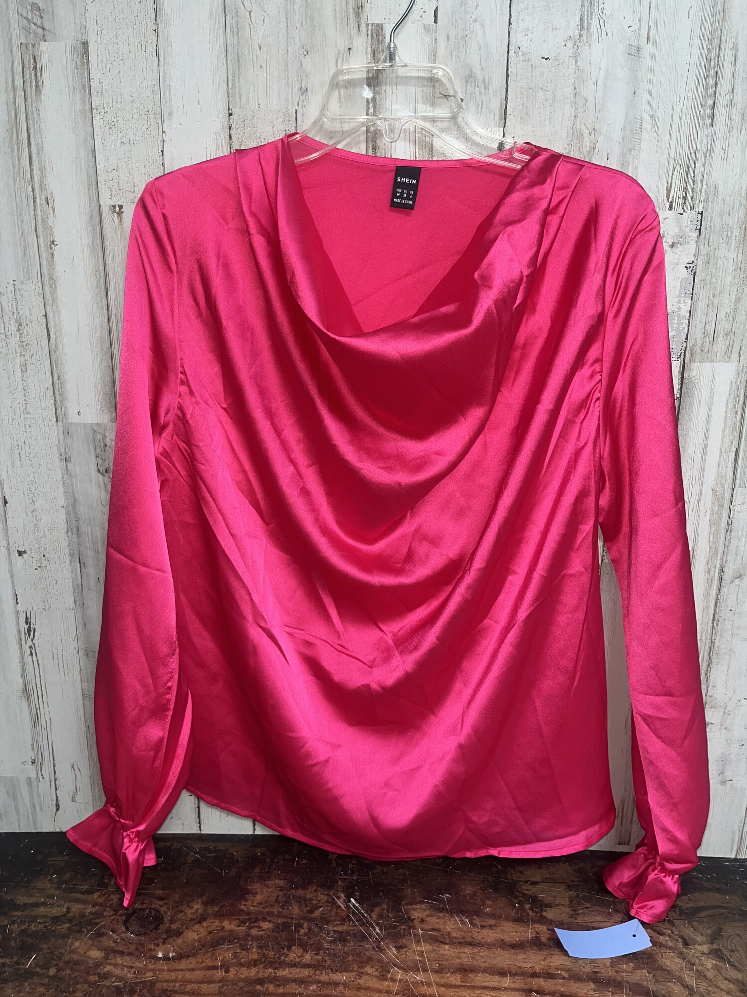 M Hot Pink Satin Top | The Plaid Pecan